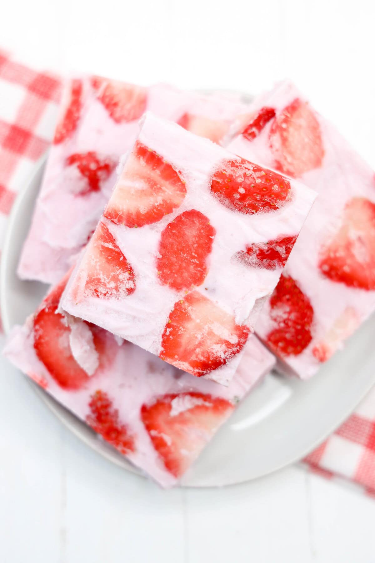 Easy Homemade Strawberry Frozen Yogurt Bark Recipe - She Needs Coffee