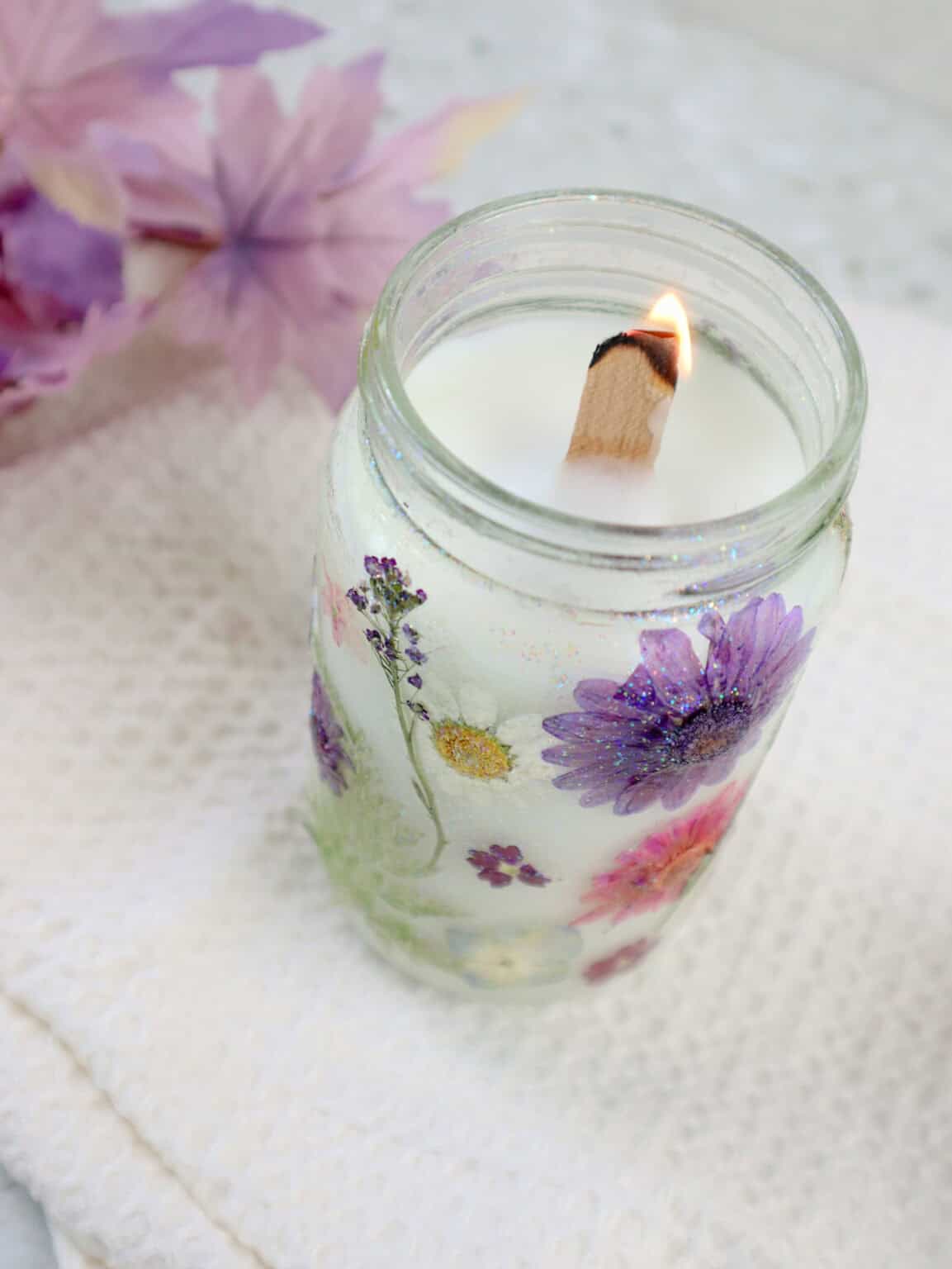 DIY Pressed Dried Flower Candle: The Perfect Handmade Gift - She Needs ...