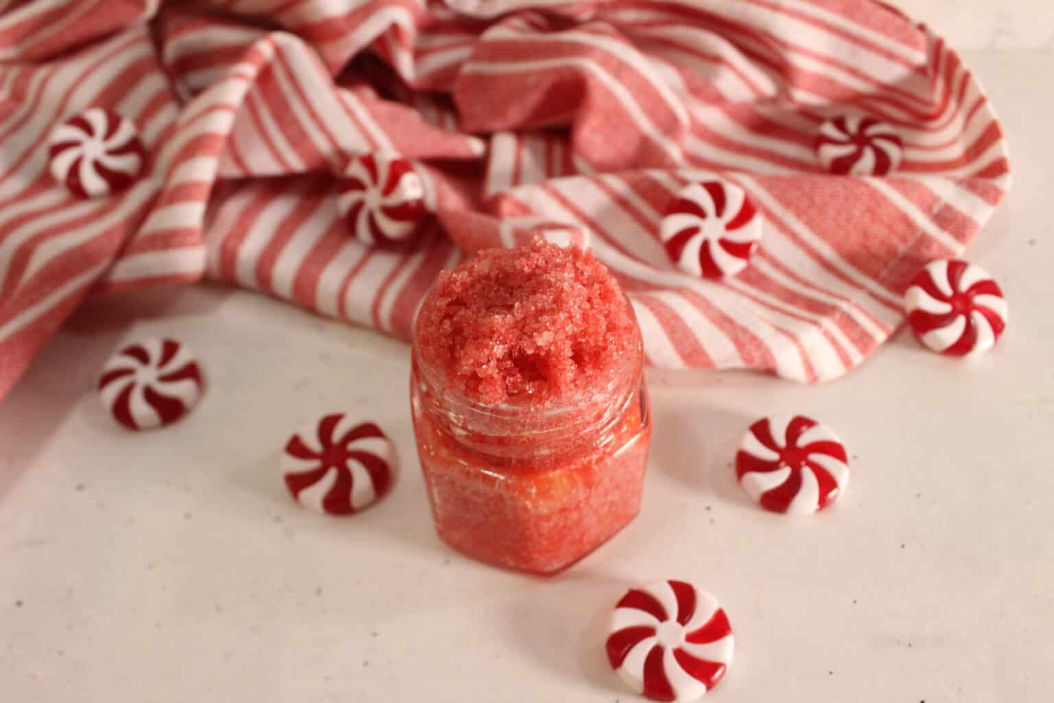 Delicious Candy Cane Lip Scrub - She Needs Coffee