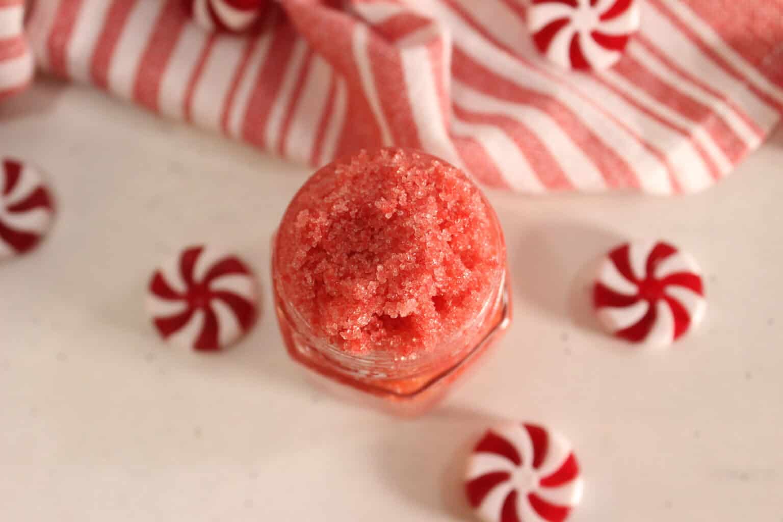 Delicious Candy Cane Lip Scrub - She Needs Coffee