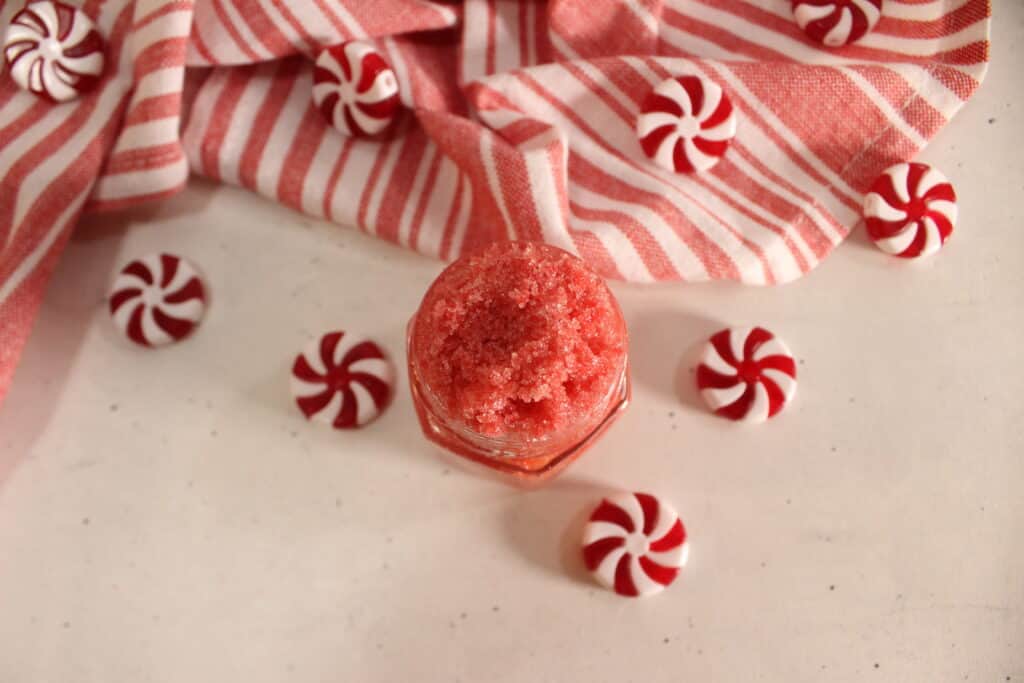 Delicious Candy Cane Lip Scrub - She Needs Coffee