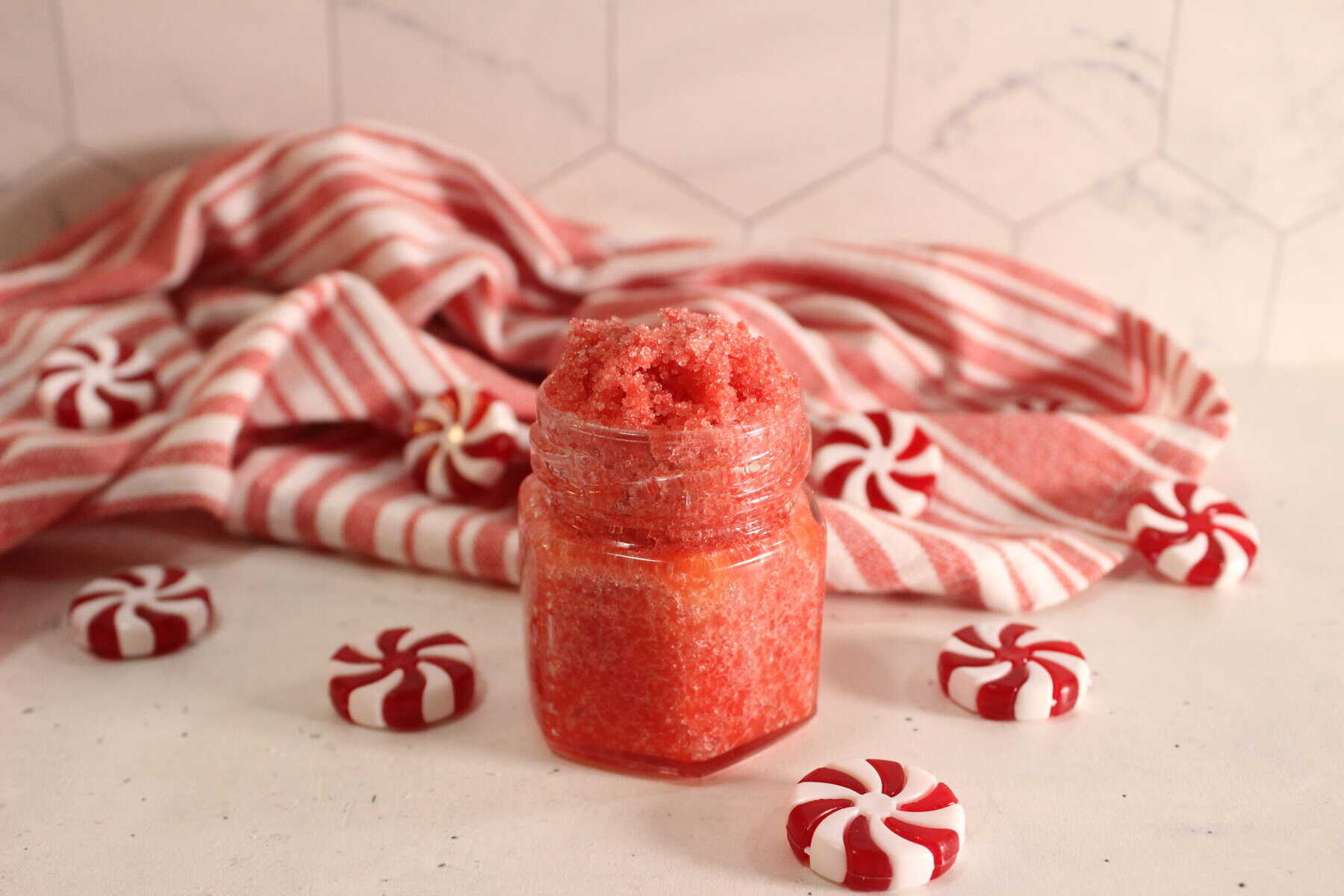 Delicious Candy Cane Lip Scrub - She Needs Coffee