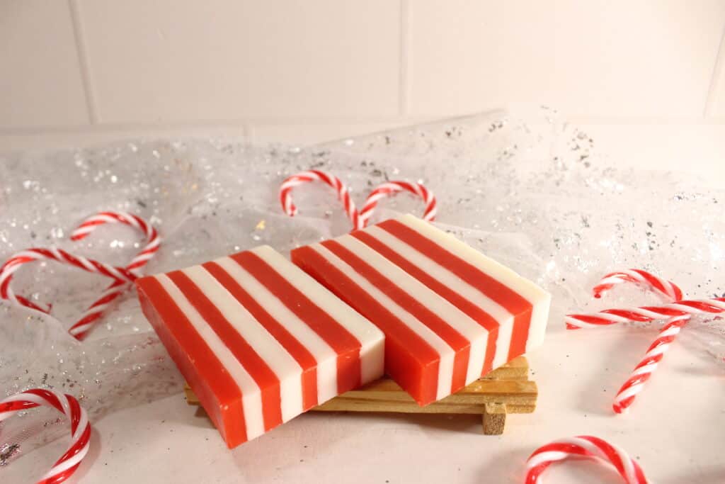 Festive Candy Cane Soap You Can Make at Home - She Needs Coffee