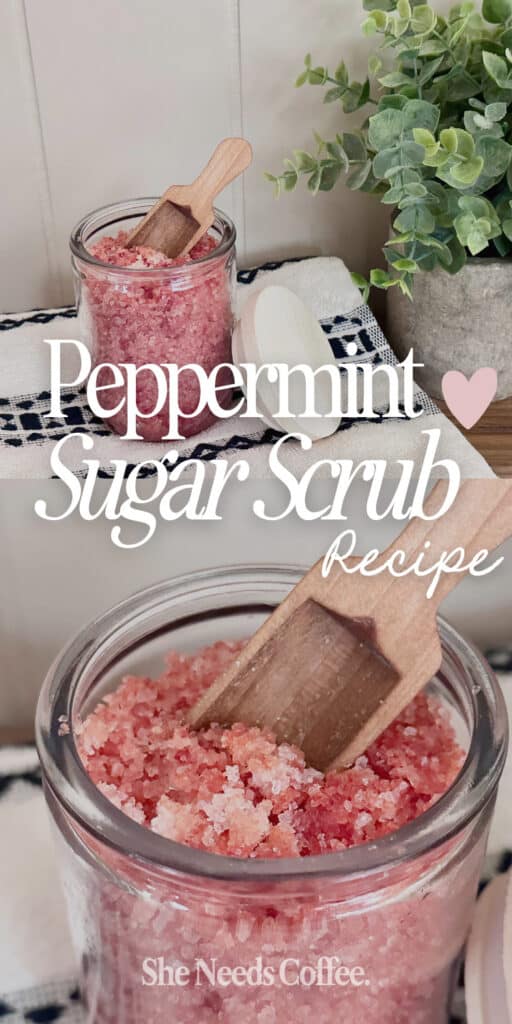 Peppermint Salt Scrub (Easy Christmas DIY) - She Needs Coffee